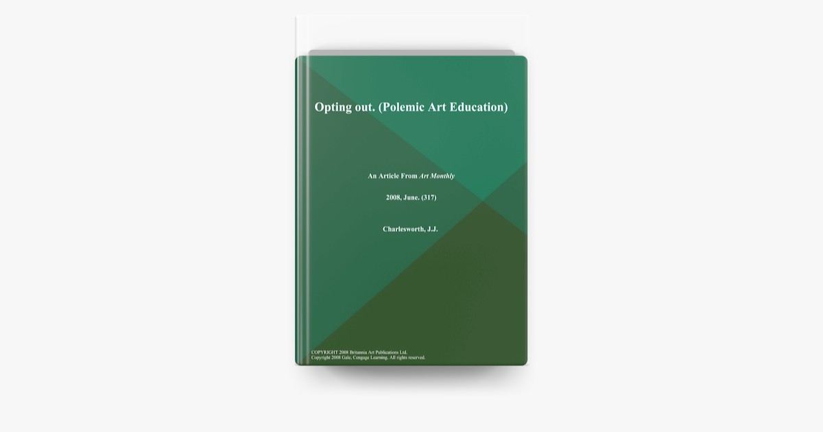 ‎Opting out (Polemic: Art Education) sur Apple Books