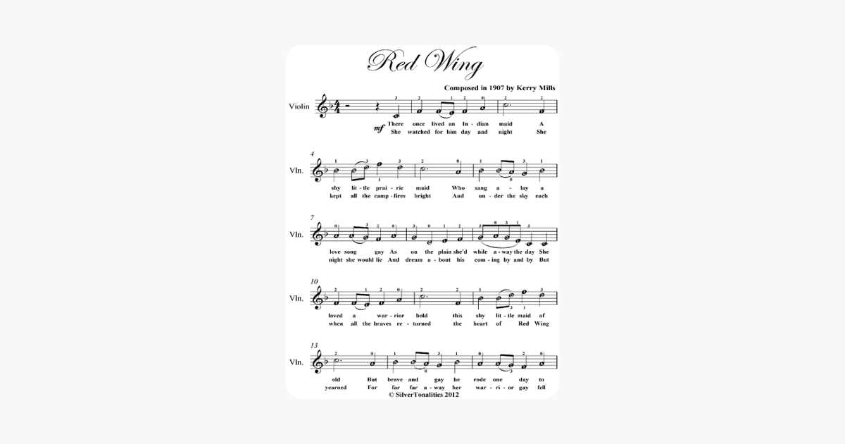 ‎Red Wing Easy Violin Sheet Music on Apple Books