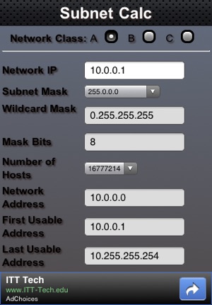 Subnet Mask Calc」をApp Storeで
