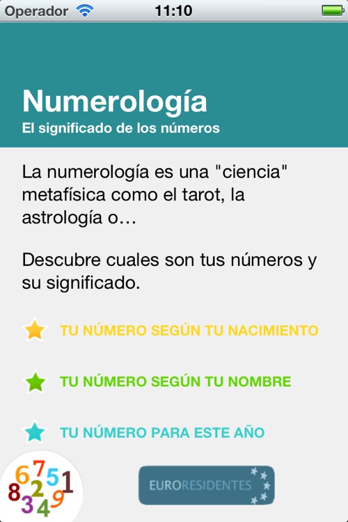 Numerología Euroresidentes by IT&IS - Euroresidentes
