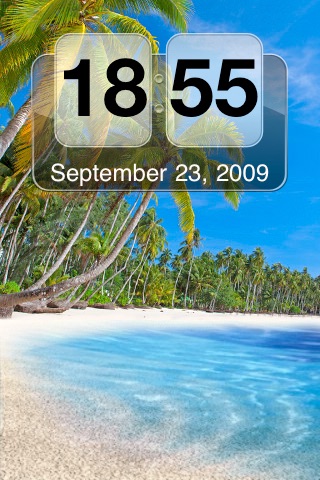 Tropical Beach Animated Clock LITE by David iSoft