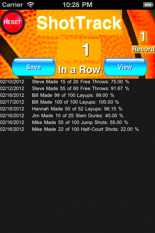 ShotTrack Basketball Tracker by Cheryl Brashears