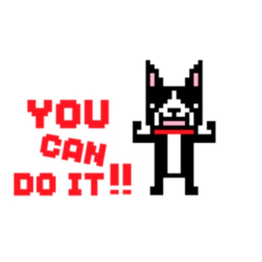 Cute Pixel Boston Terrier Dog Stickers by Nguyen Hoang