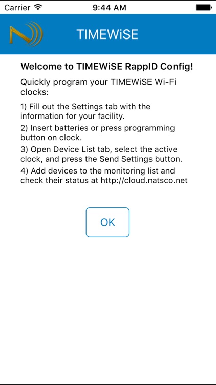 TIMEWiSE RAppID Configuration by National Time & Signal Corp