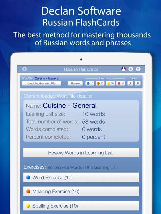 Declan Russian FlashCards for iPad by Declan Software