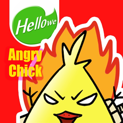 Hellowe Stickers: Angry Chick by Hello Technologies Limited