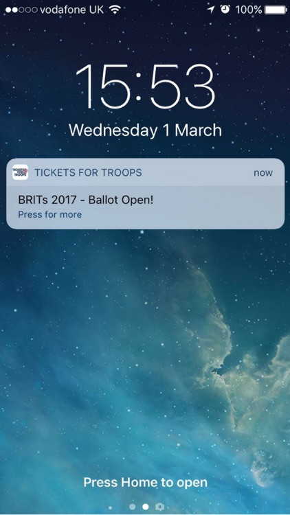 Tickets For Troops Notification App by Tickets For Troops