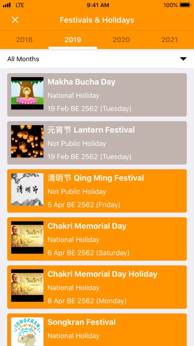 Thailand Lunar Calendar 2020 | Apps | 148Apps