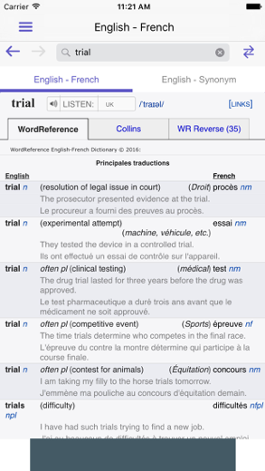 WordReference Dictionary for iPhone - APP DOWNLOAD