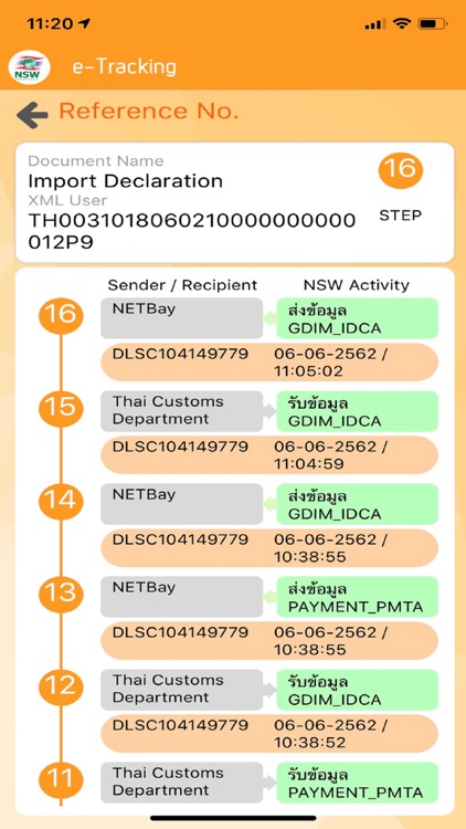 NSW e-Tracking by Thai Customs Department