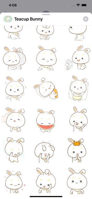Teacup Bunny Animated Stickers」をApp Storeで