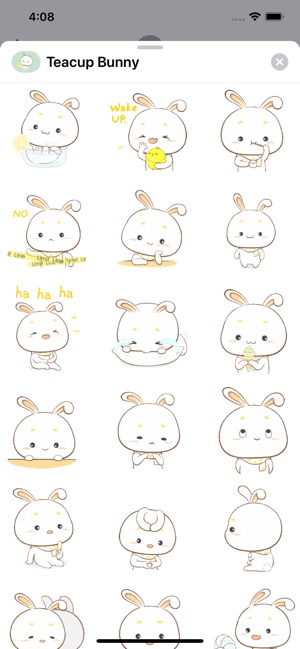 Teacup Bunny Animated Stickers」をApp Storeで