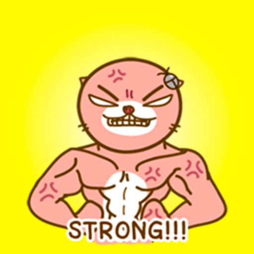 Strong Cat Stickers by Yerzhan Tleuov