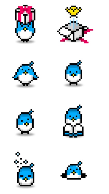 8 bit Bird Stickers by Abay Imanberlin