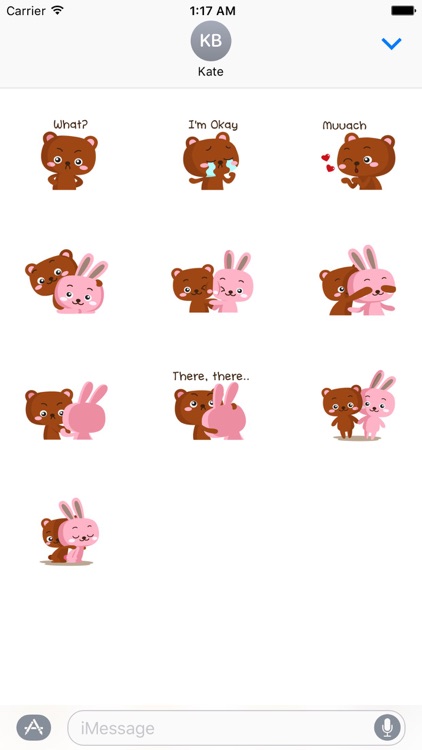 Bear And Rabbit Love Sticker by Nguyen Hao