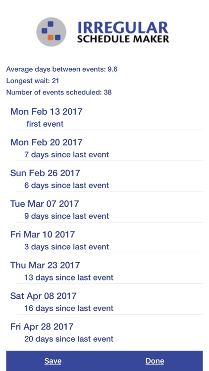 Irregular Schedule Maker by budan.com