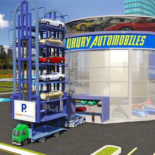 Multi Level Car Transporter Truck Driving 3D Sim by Techving