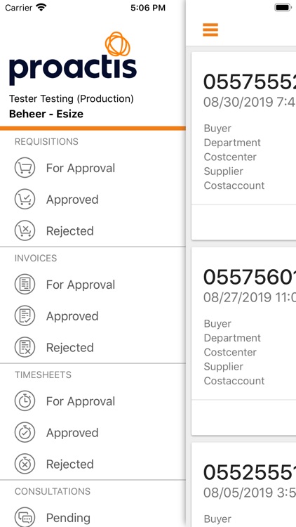Proactis Approval App by ESIZE