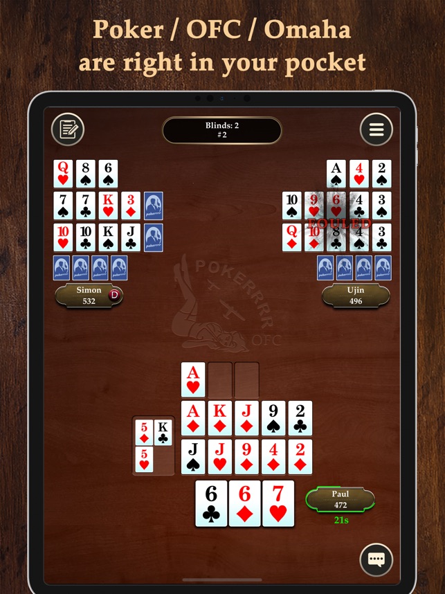 Pokerrrr 2- Holdem, OFC, Omaha on AppGamer.com