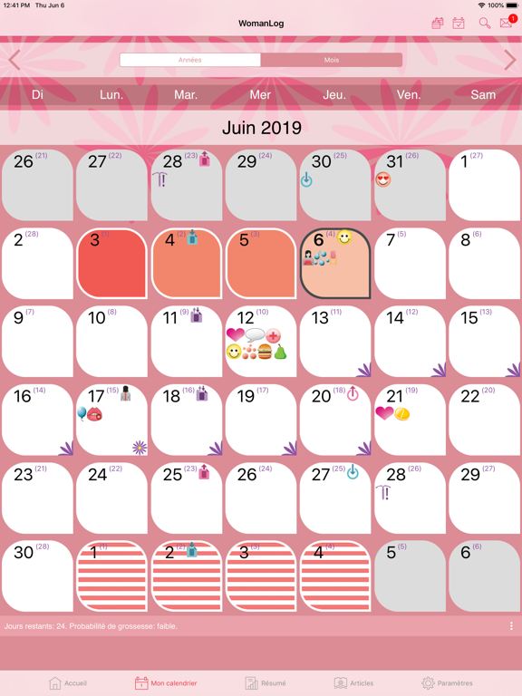Télécharger WomanLog Calendrier des règles pour iPhone / iPad sur l'App ...