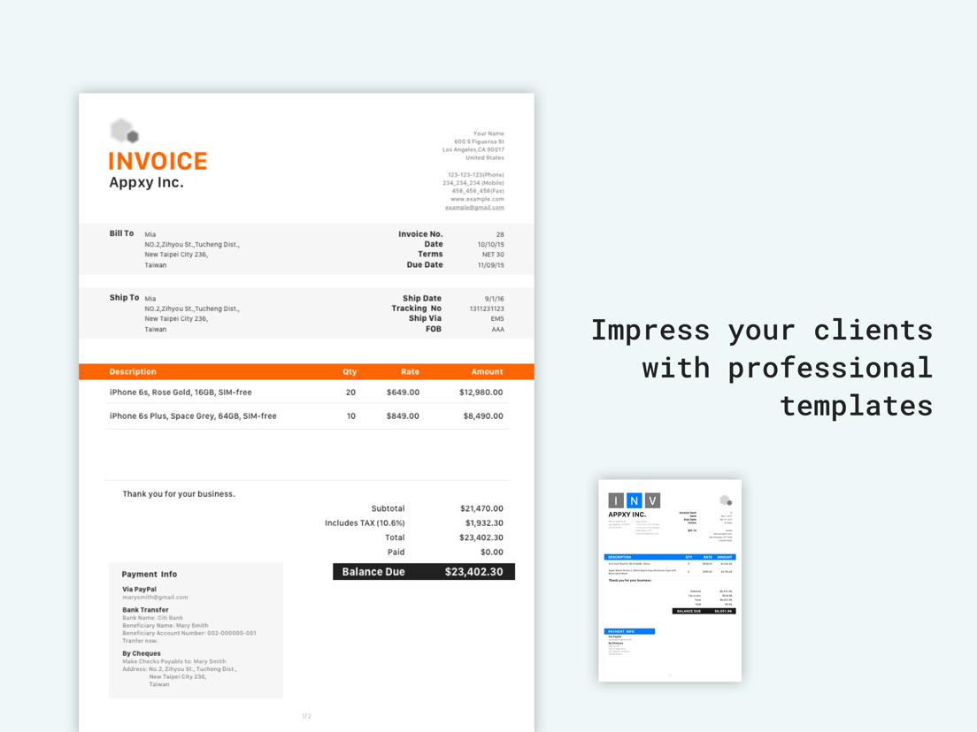 Tiny Invoice: An Invoice Maker - App voor iPhone, iPad en iPod touch ...