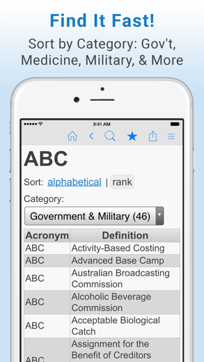 Acronym Finder for iPhone - APP DOWNLOAD