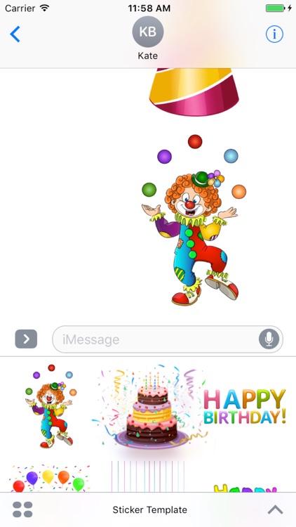 Happy Birthday Party Stickers for iMessage by Dana Zarina