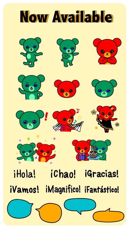 Spanish bears sticker pack by Mika Fujii