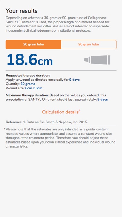 SANTYL* Dosing Calculator by Smith & Nephew