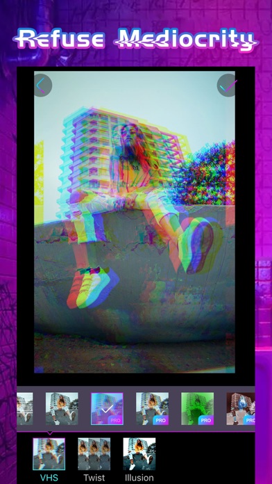 Glitchy - glitch & VHS rad cam for iPhone - APP DOWNLOAD
