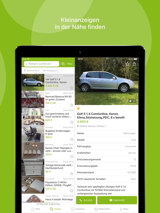 eBay Kleinanzeigen: jetzt auch am iPad verticken