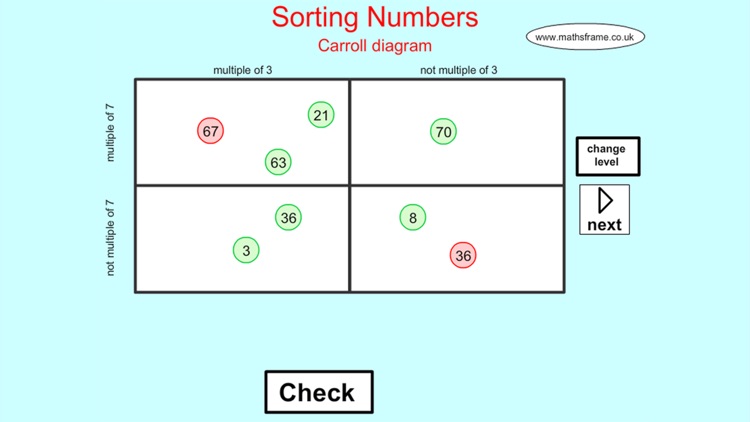 Carroll Sort Numbers by Mathsframe Ltda.