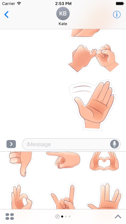 Hand Gestures Stickers for iMessage by Florian Wilson