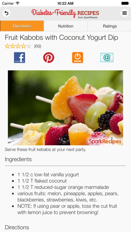 Diabetes-Friendly Recipes from SparkPeople by SparkPeople, Inc.