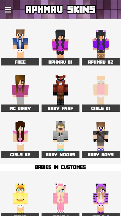 APHMAU SKINS FREE - New Baby, MC Diaries Skin Capes for Minecraft ...