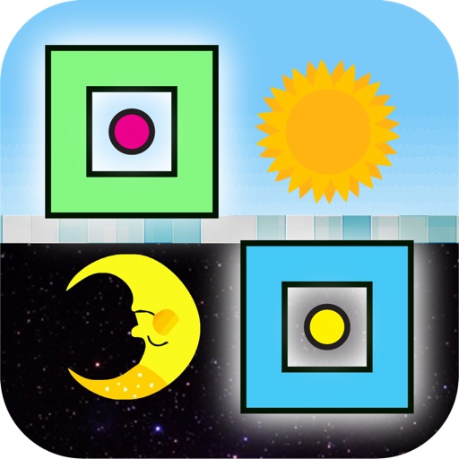 Square Dash Upside Down - Geometry Icon by Aaron Kwok