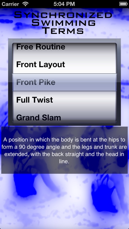 Synchronized Swimming Terms by Stuart Woolley