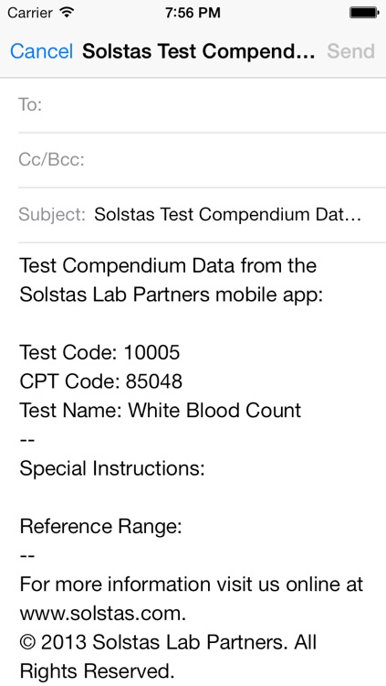 Solstas Test Compendium Data by Simpling Solutions, LLC