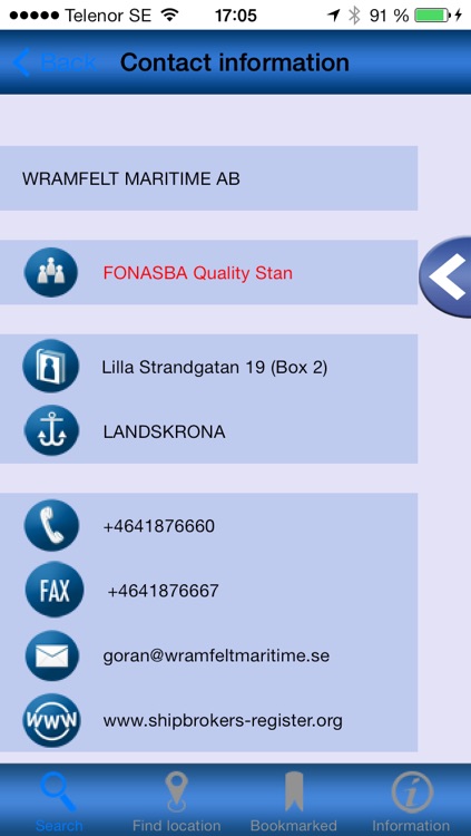 Ship Reg by Wramfelt Maritime Aktiebolag