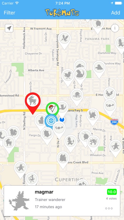 Pokemaps - Real Time maps for Pokemon Go by Red 8 Ventures