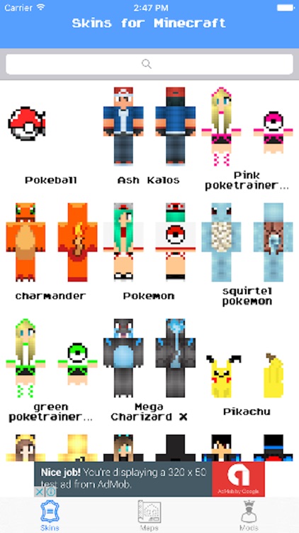 Pixelmon Skins for Minecraft PE by jodel nicky