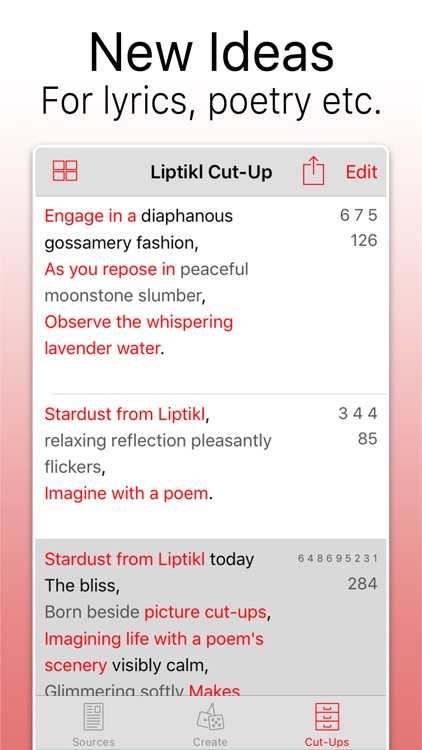 Liptikl 2 - Cut-Up Text Editor by Intermorphic Ltd.