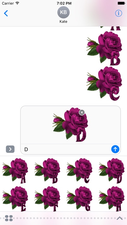 3D Love Rose Flowers Sticker Pack For iMessage by Kaushik Godhani