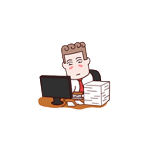 Animated Hard Working Collegue Sticker Pack by Van Nguyen