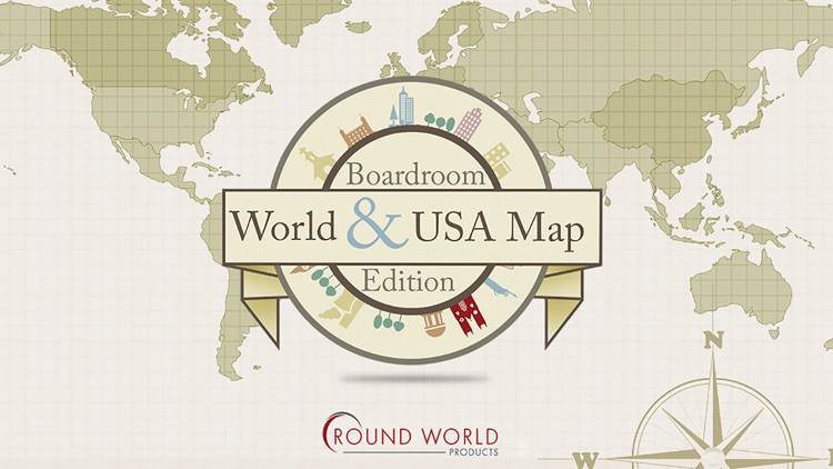 Boardroom World & USA Map by Round World Products Inc.