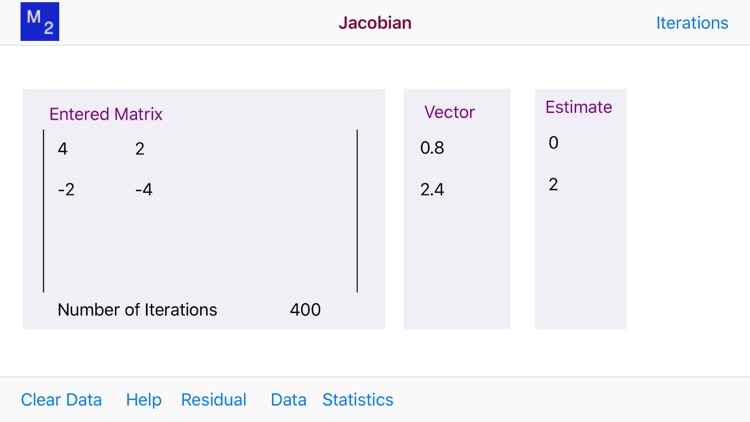 Jacobi Iteration Calculator by Donald Schaefer
