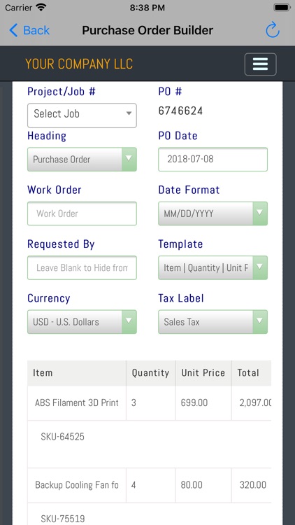 Purchase Order Builder by IW Technologies LLC