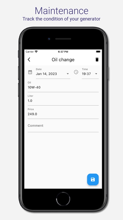 Generator log by Yevgenii Shein