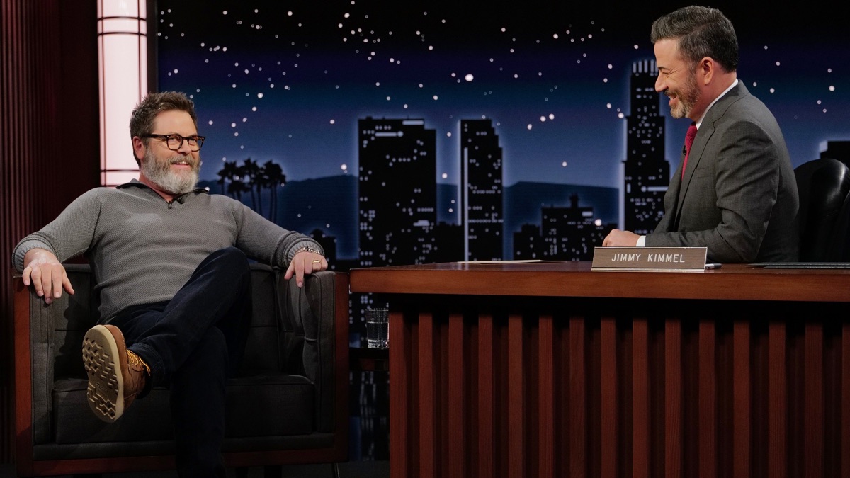 Nick Offerman; Kerry Condon; Sofia Carson; Diane Warren - Jimmy Kimmel ...